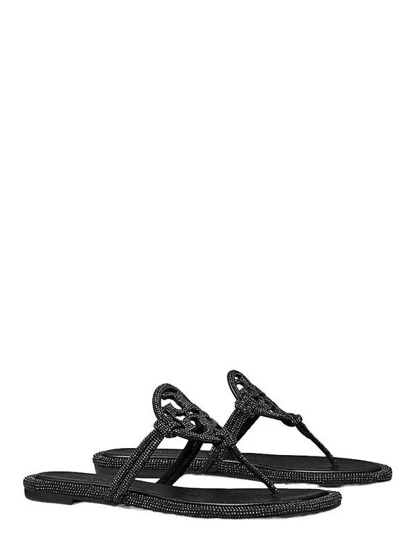 Tory Burch Miller Knotted Pave Sandals - Perfect Black