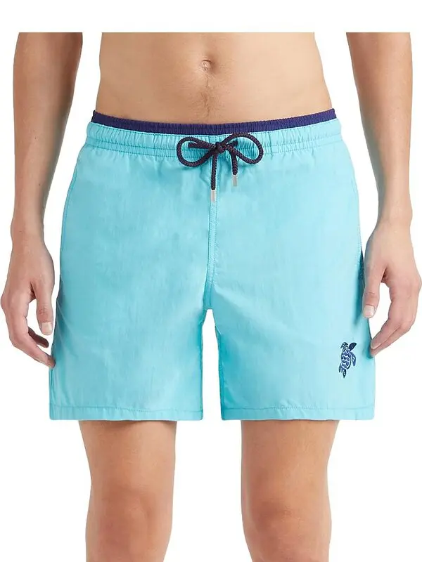 Vilebrequin Solid Tortoise 6" Swim Shorts - Blue Geo