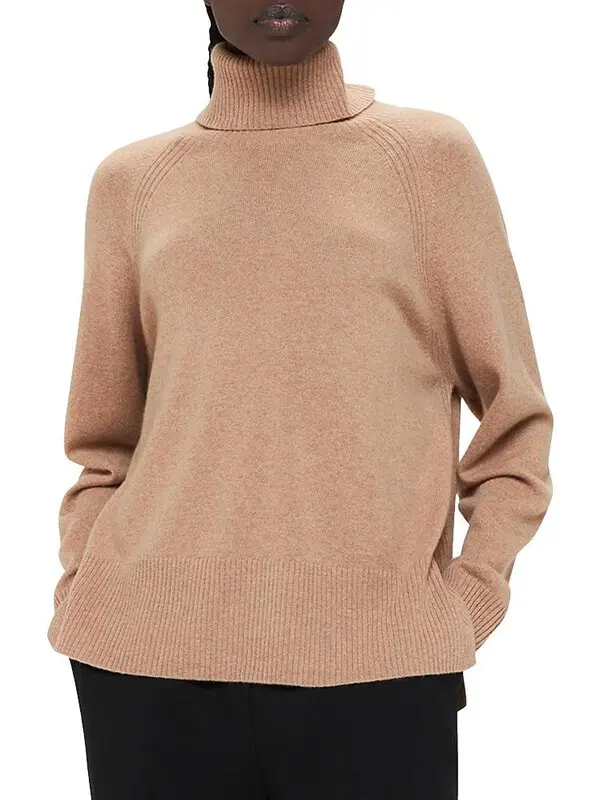 Whistles Cashmere Turtleneck Sweater - Camel