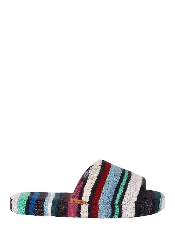 Missoni Chandler Metallic Stripe Slippers - Blue Multi