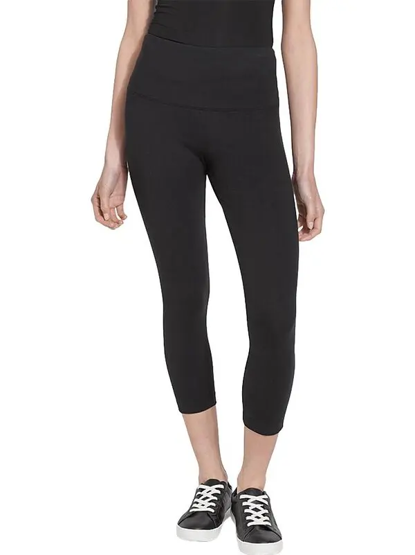 Lyssé Cotton Stretch Cropped Leggings - Black