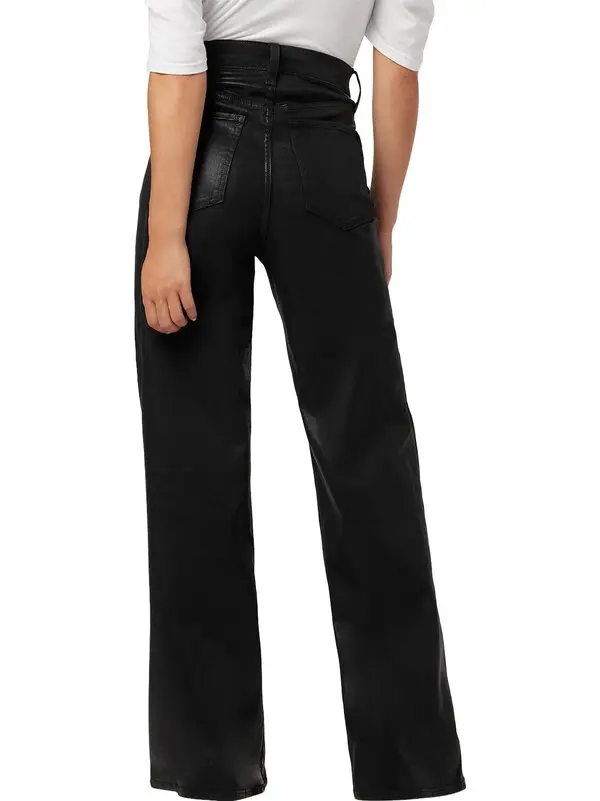 Joe's Jeans Petites Mia High Rise Wide Leg Coated Jeans - Black