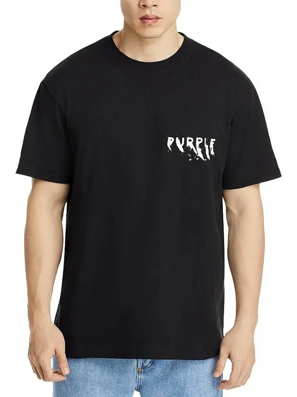 PURPLE BRAND Double Logo Tee - Black
