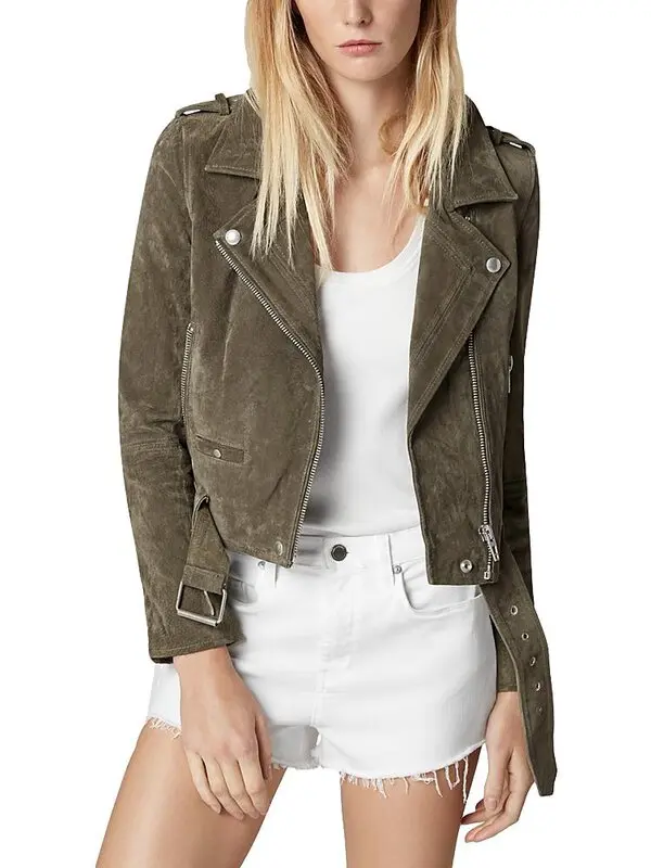 Blanknyc Suede Moto Jacket - Herb
