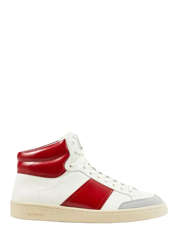 Sandro Leather Mid-top Sneakers - Red
