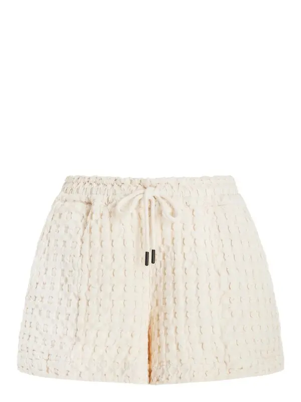 Oas Drizzle Waffle-knit Cotton Shorts - Ivory