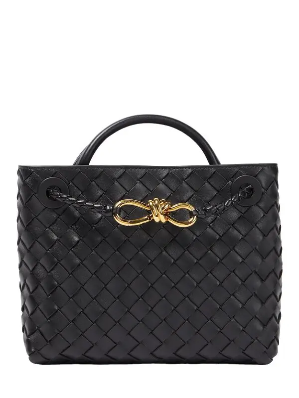 Bottega Veneta Andiamo Small Leather Tote Bag - Black