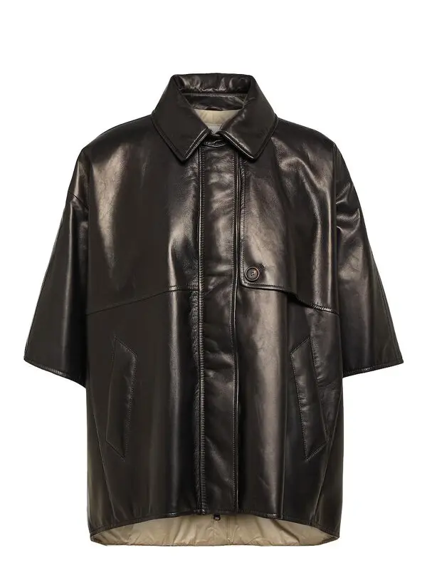 Brunello Cucinelli Leather Overshirt - Black