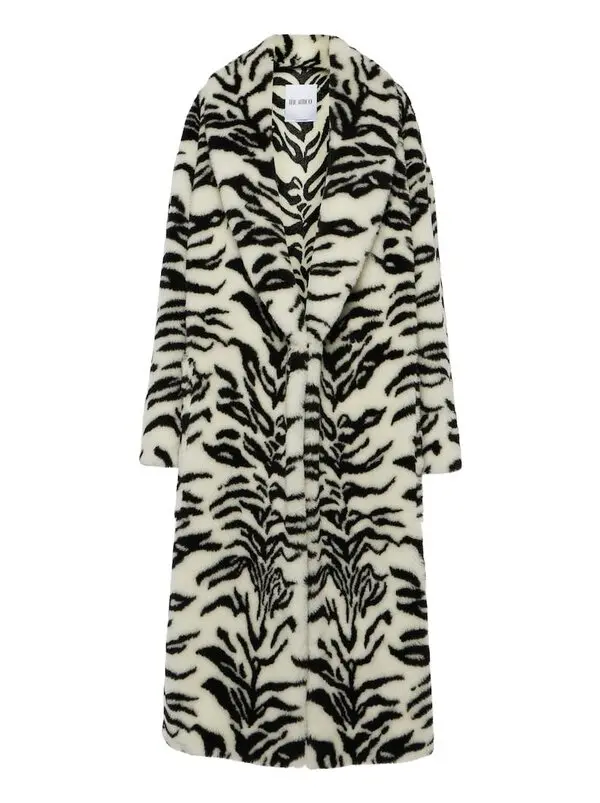 Attico Faux Fur Wool Coat - Multicoloured