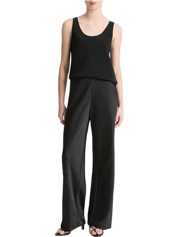 Vince Colette High-rise Fluid Satin Bias Pant - Black