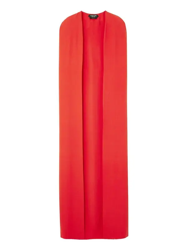 TOM FORD Oversized Silk-georgette Cape - Red