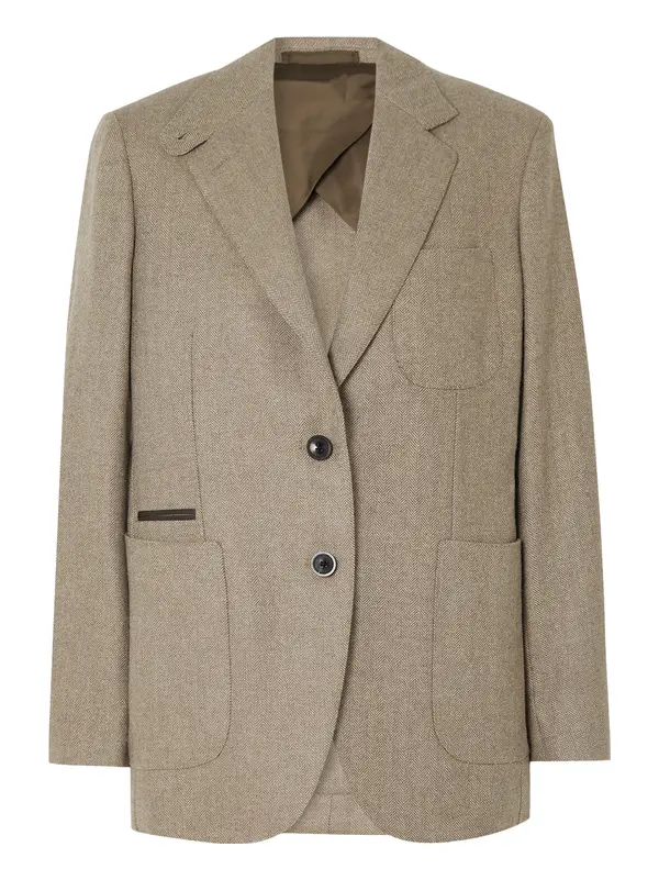 Purdey Wool And Cashmere-blend Blazer - Brown