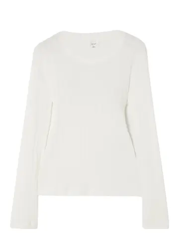 LESET Pointelle-knit Cotton-jersey Top - White