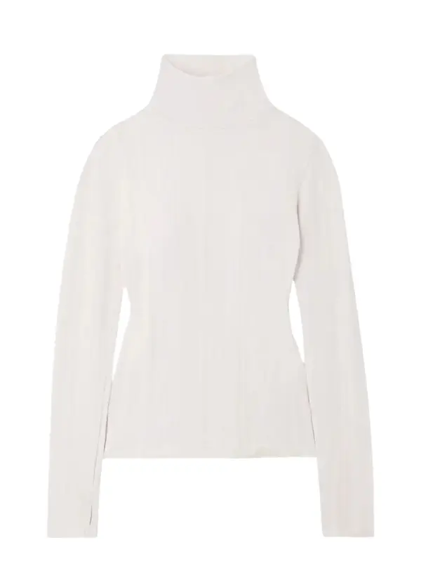 Cordova Sol Ribbed Turtleneck Top - Cream