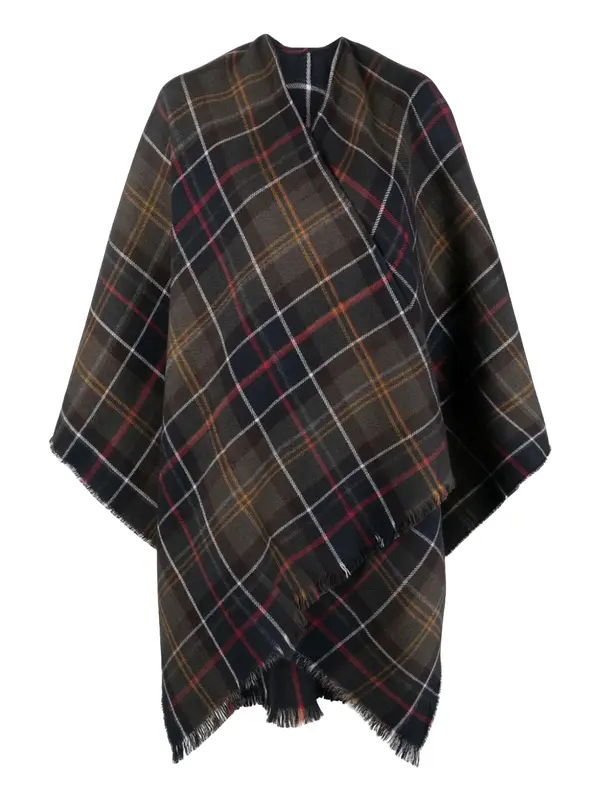 Barbour Montieth Check-pattern Poncho - Green