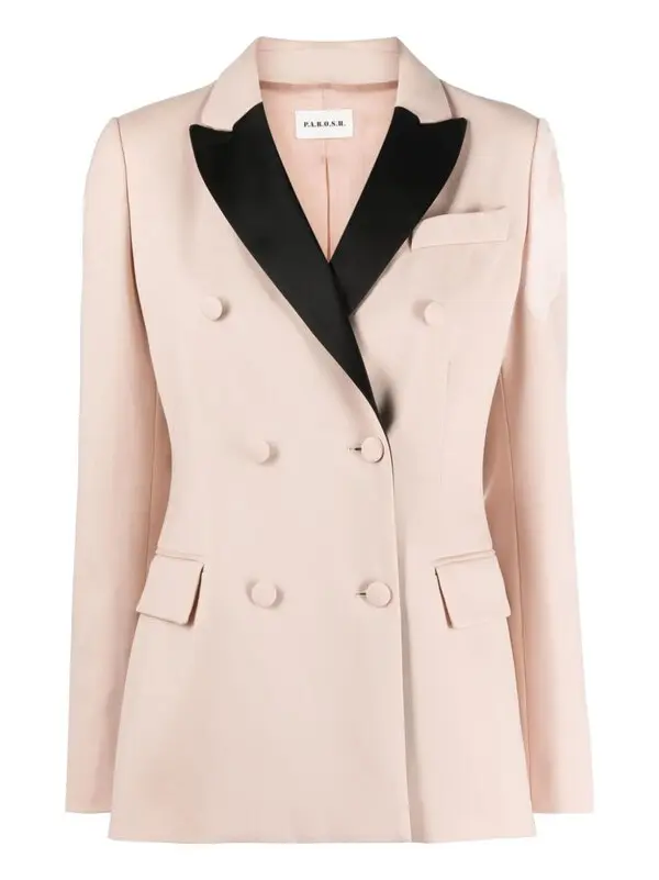 P.a.r.o.s.h Contrasting Lapels Virgin Wool Blazer - Neutrals