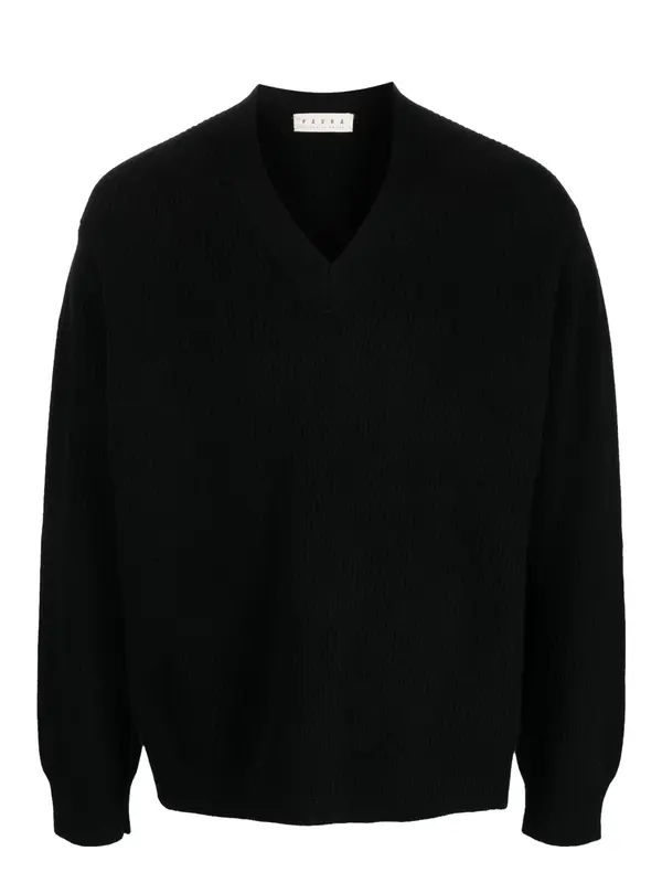 PAURA Cut-out Virgin Wool Jumper - Black
