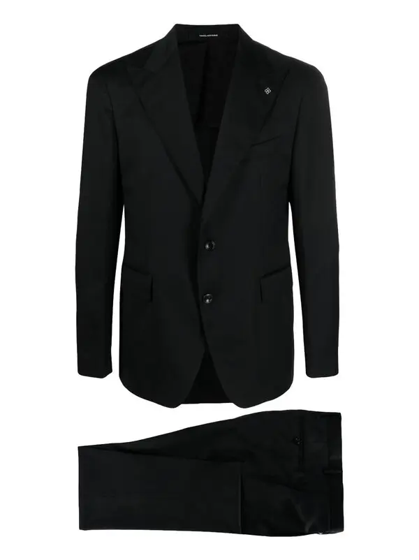 Tagliatore Brooch-detail Single-breasted Suit - Black