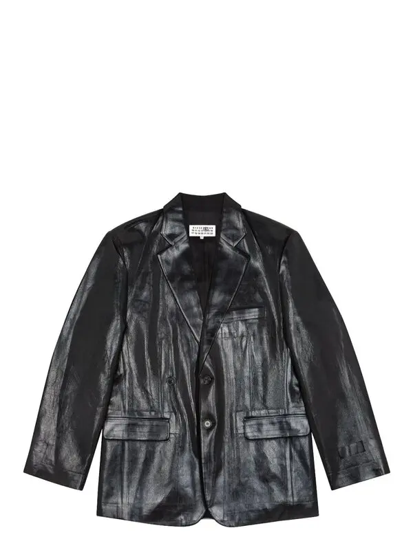 MAISON MARGIELA Coated Single-breasted Blazer - Black