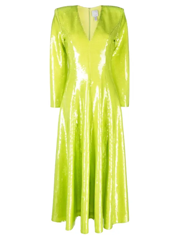 Huishan Zhang Andy Sequinned Midi Dress - Green