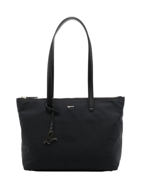 AGNÈS B. Logo-plaque Zipped Tote - Black
