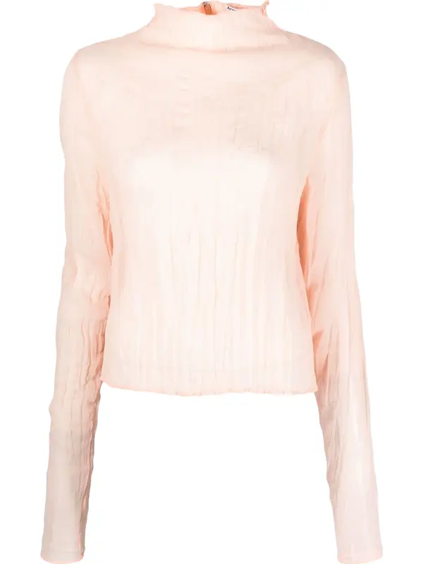 Acne Studios Crinkled Semi-sheer Blouse - Pink