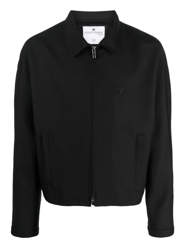 COURREGES Pointed Flat-collar Zip-up Jacket - Black