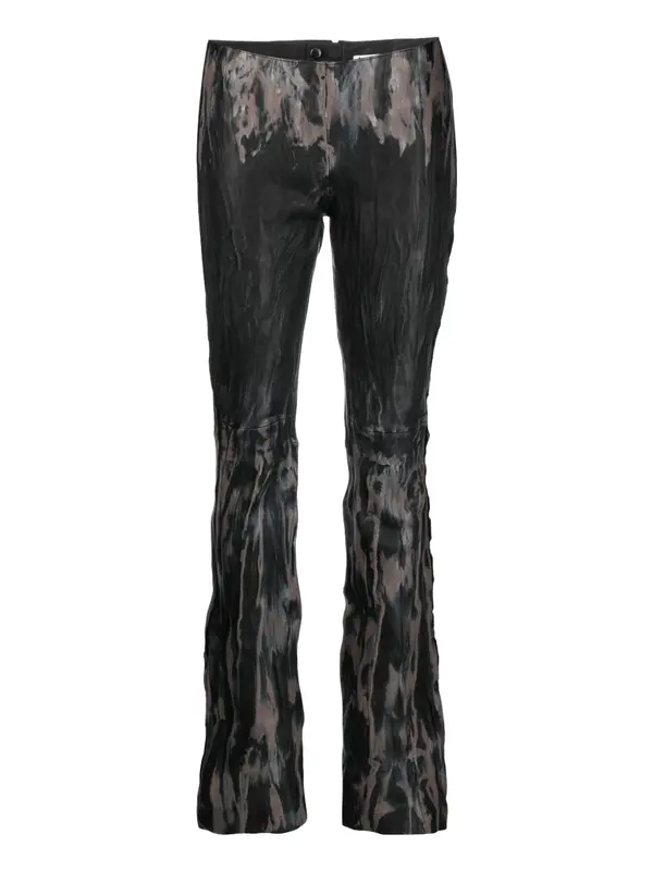 Acne Studios Faded-effect Flared Trousers - Black