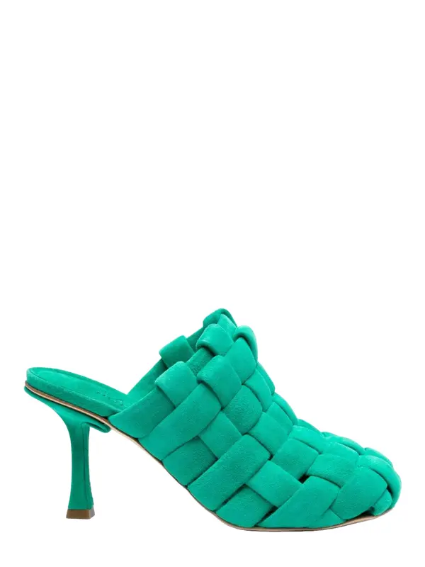 A.W.A.K.E. Mode Wilma 95mm Suede Mules - Green