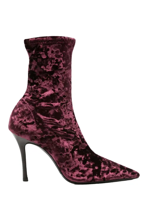 ARTEANA Corsini 95mm Crushed-velvet Boots - Purple