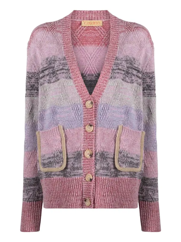 CORMIO Renato Striped Cardigan - Pink