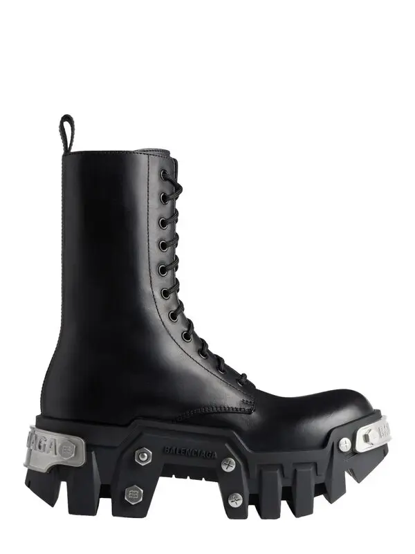 Balenciaga Bulldozer Platform Lace-up Boots - Black