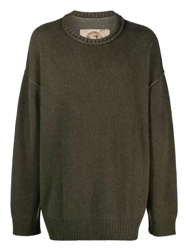ZIGGY CHEN Drop-shoulder Cashmere Jumper - Green