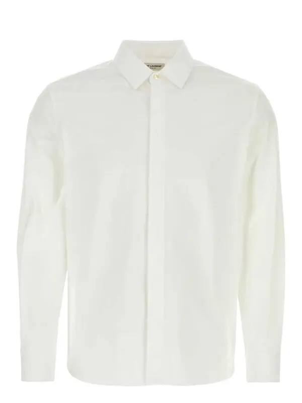 Saint Laurent Long-sleeve Cotton Shirt - White