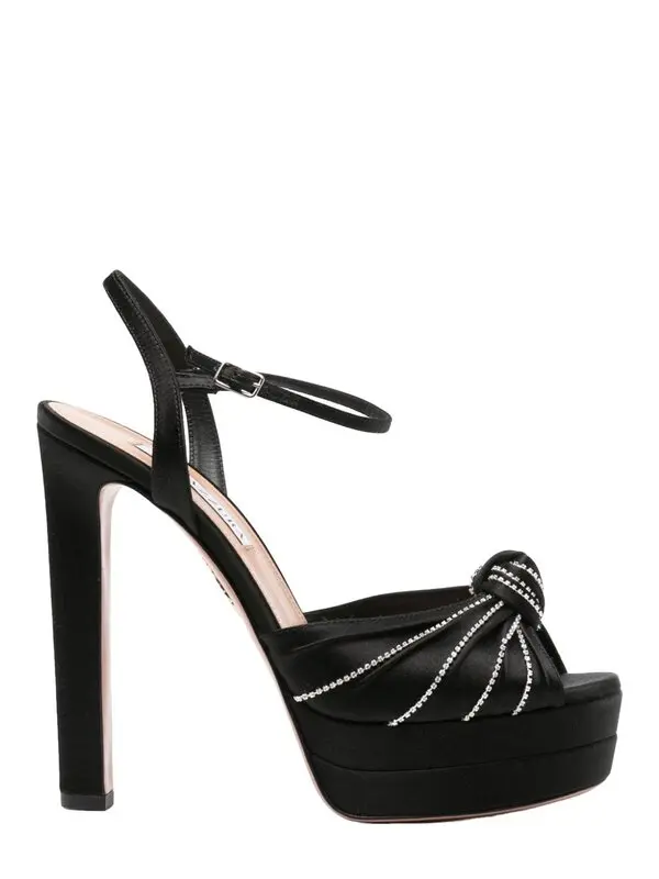 AQUAZZURA Atelier 140mm Crystal-embellished Sandals - Black