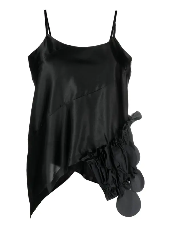 Comme Des Garçons Satin Asymmetric Top - Black