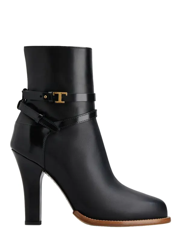 TOD'S Logo-plaque Leather Boots - Black