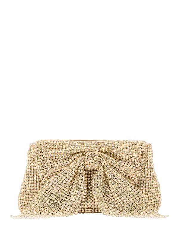 LOEFFLER RANDALL Jolene Rhinestone Bow Clutch - Gold