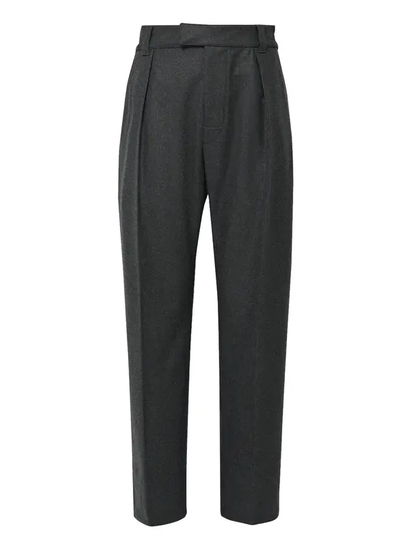 Loro Piana Reinga Straight-leg Wool And Cashmere-blend Trousers - Gray