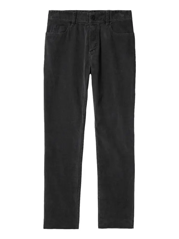 JAMES PERSE Slim-fit Straight-leg Cotton-blend Corduroy Trousers - Gray