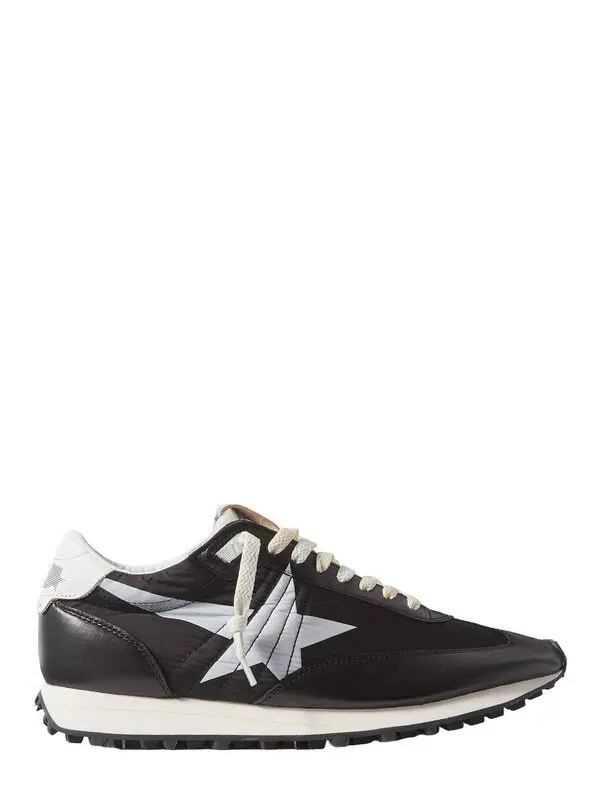 Golden Goose Marathon Leather-trimmed Sneakers - Black