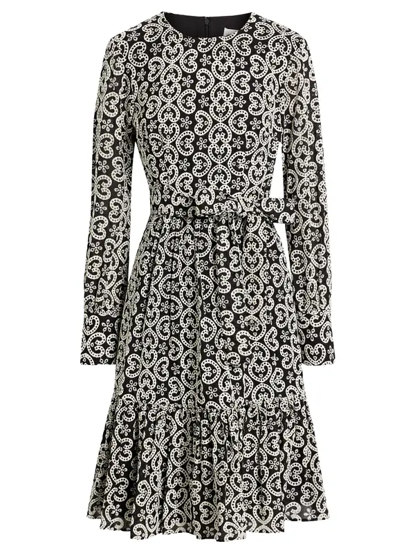 MIKAEL AGHAL Broderie Anglaise Cotton Midi Dress - Black