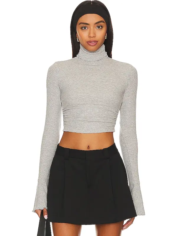 LOVERS AND FRIENDS Belen Turtleneck Top - Heather Grey