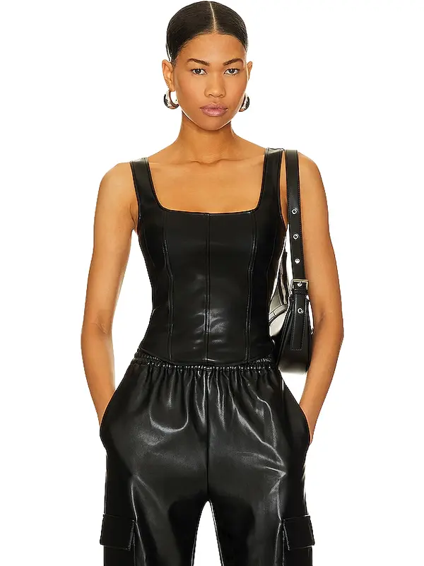 Heartloom Dante Faux Leather Tank - Black