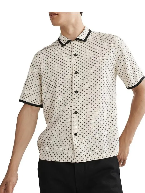Rag & Bone Geometric Print Avery Shirt - Black Beige