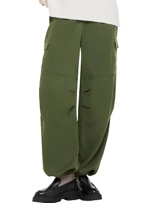 Whistles Grace Luxe Cargo Pants - Khaki