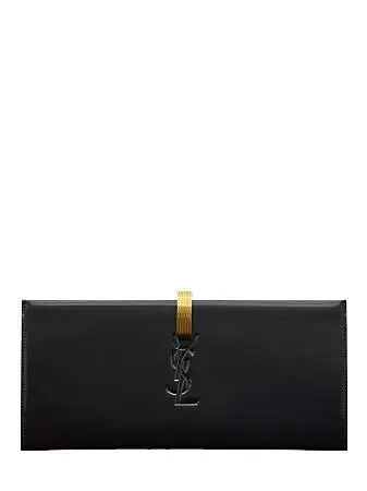 Saint Laurent Daria Minaudiere Clutch - Black Shiny Leather/gold