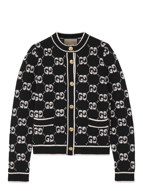 Gucci Jacquard-knit Wool-bouclé Cardigan - Black