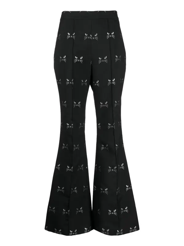 MACGRAW Circa 72 Patterned Jacquard Trousers - Black