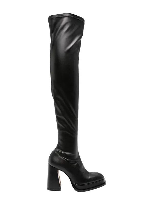 SOULIERS MARTINEZ 100mm Leather Knee Boots - Black